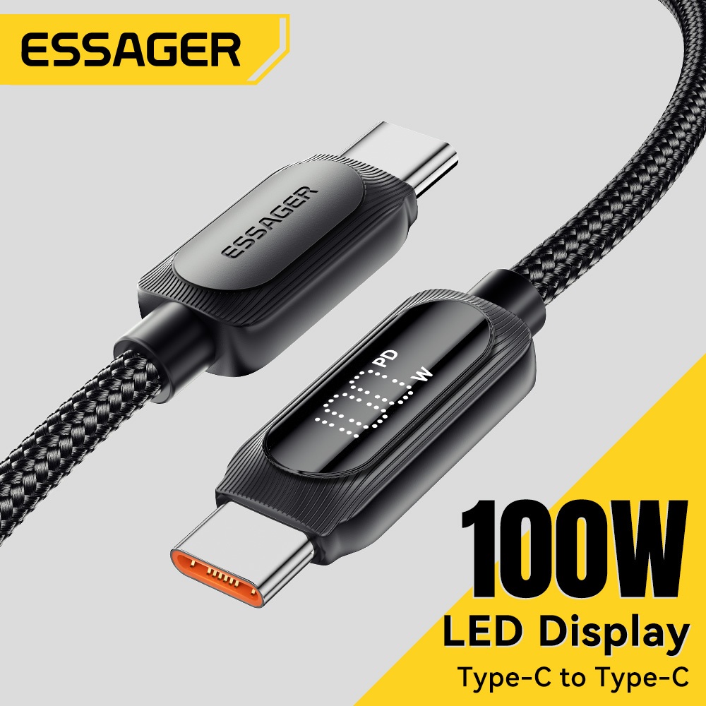 Essager 100W/60W C-C Data Cable 5A High-current Charging Cable Built-in ...