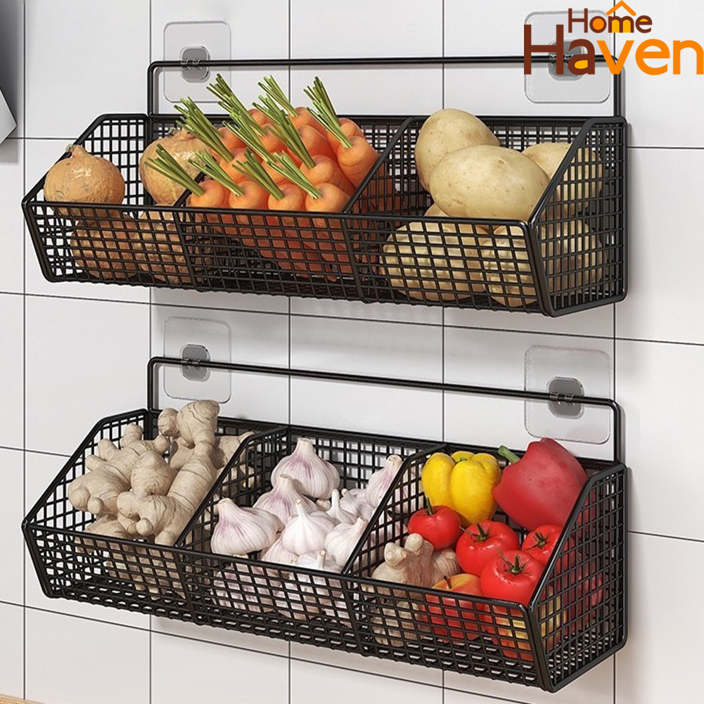 Kitchen Organizer Rack Wall-mounted Storage Rack Wall Hanging Seasoning ...
