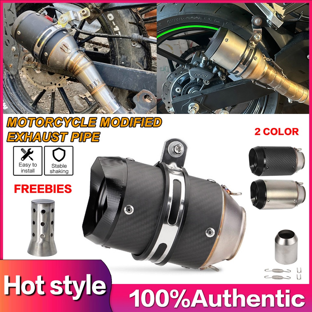 38-51mm Inlet universal Motorcycle Carbon Fiber Tailpipe AR Austin ...