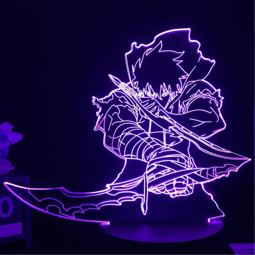 Anime 3D Led Light Solo Leveling Acrylic Sung Jin woo Action Figure for ...