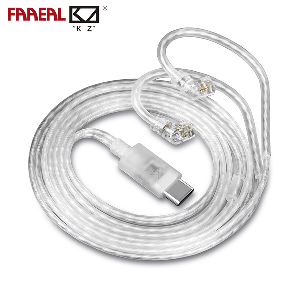 FAAEAL KZ Earbud Upgrade Cable Type-C Oxygen-Free Copper Silver-Plated ...