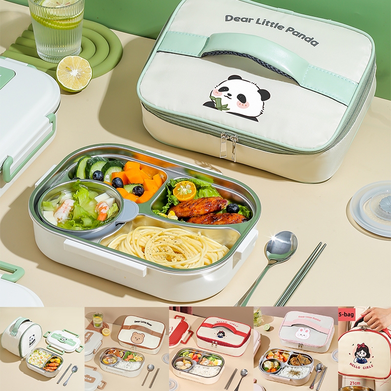 304 Stainless Steel Lunch Box With Soup Bowl Leak-Proof Bento Lunch Box ...