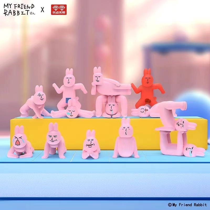 My Friend Pink Rabbit Blind Box Yoga series Korean Comic Rabbit Toy ...