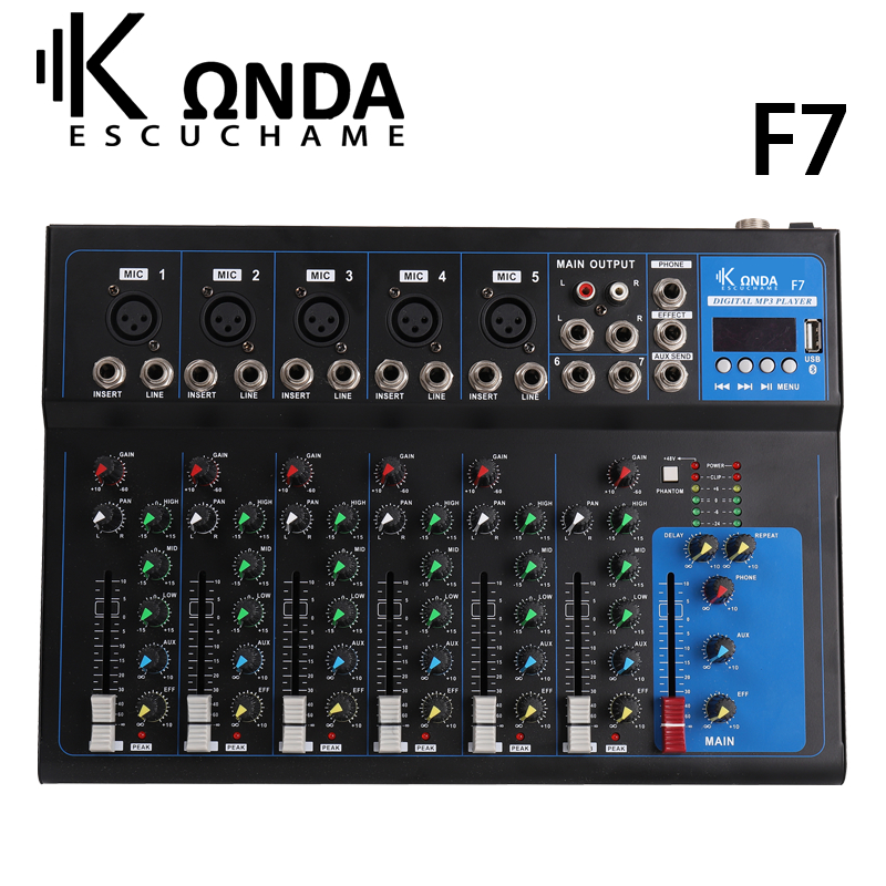 KONDA Audio Mixer Original With Bluetooth USB 7 Channel For DJ Play ...