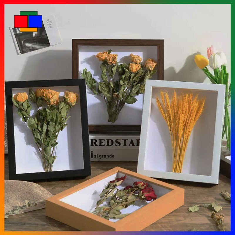 Transparent Glass Wooden Shadow Box Photo Floating Frame Picture Frame ...