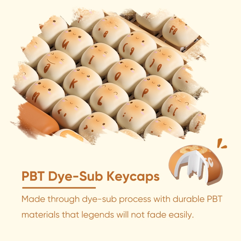 Akko x MonsGeek MG75W Bun Wonderland Wireless 2.4G & Wired Dual Mode ...