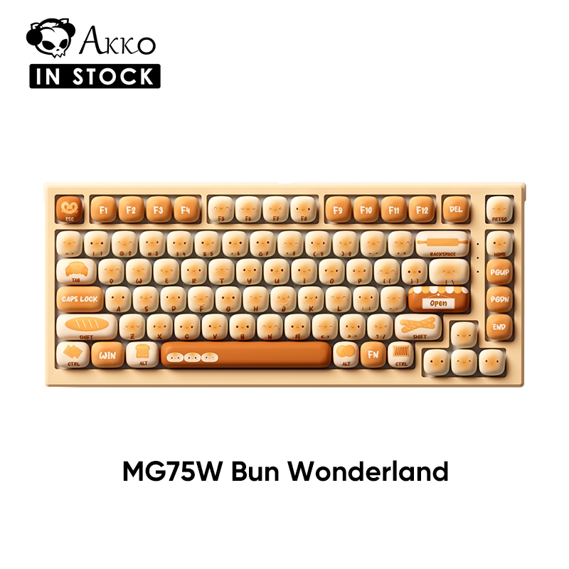 Akko x MonsGeek MG75W Bun Wonderland Wireless 2.4G & Wired Dual Mode ...
