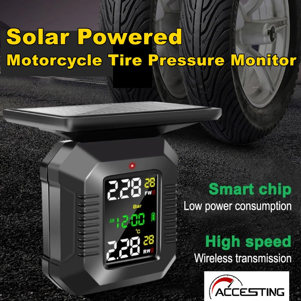 Motorcycle Tire Pressure Monitoring System TPMS with 2 Tire Pressure ...