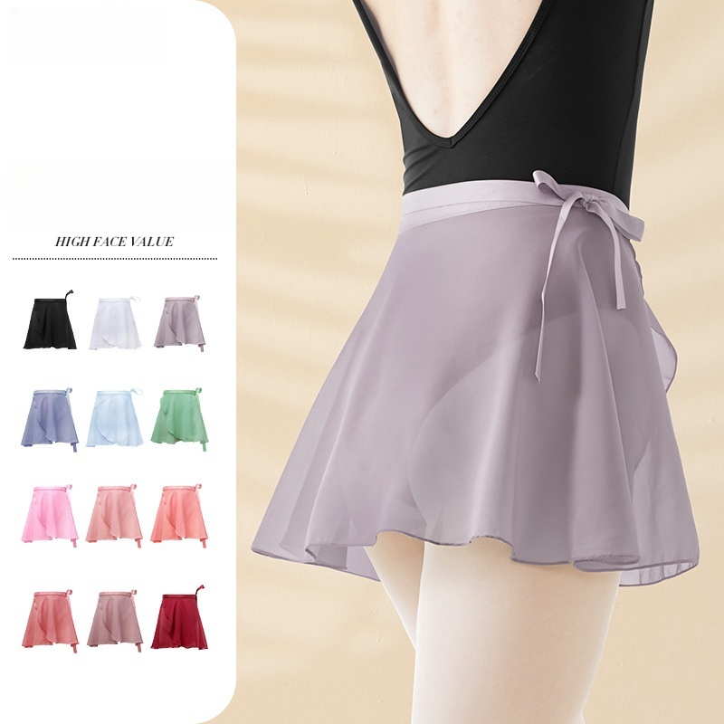 Women / kids Ballet Skirts Chiffon Tie Dance Skirts Adults Leotards ...