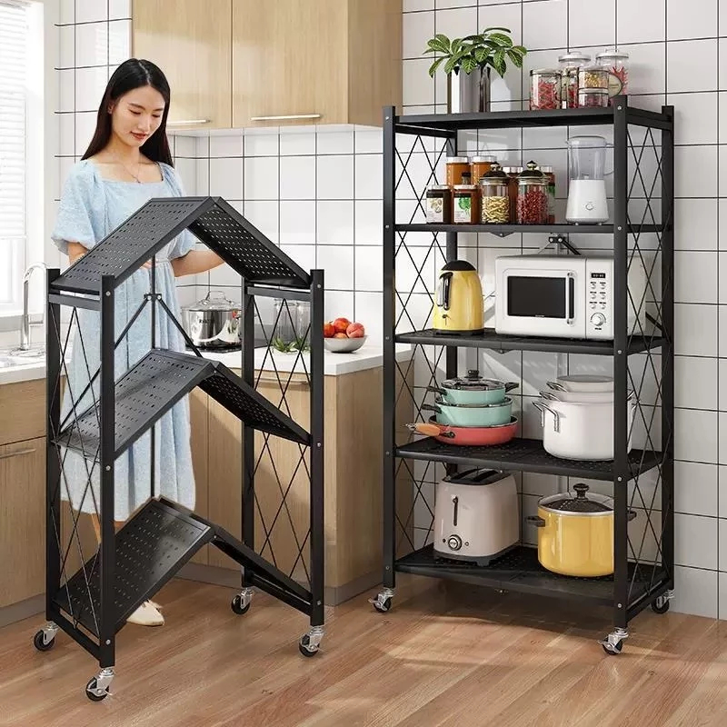 gooreestyle【Foldable】Kitchen Rack organizer Foldable Rack Metal Rack ...