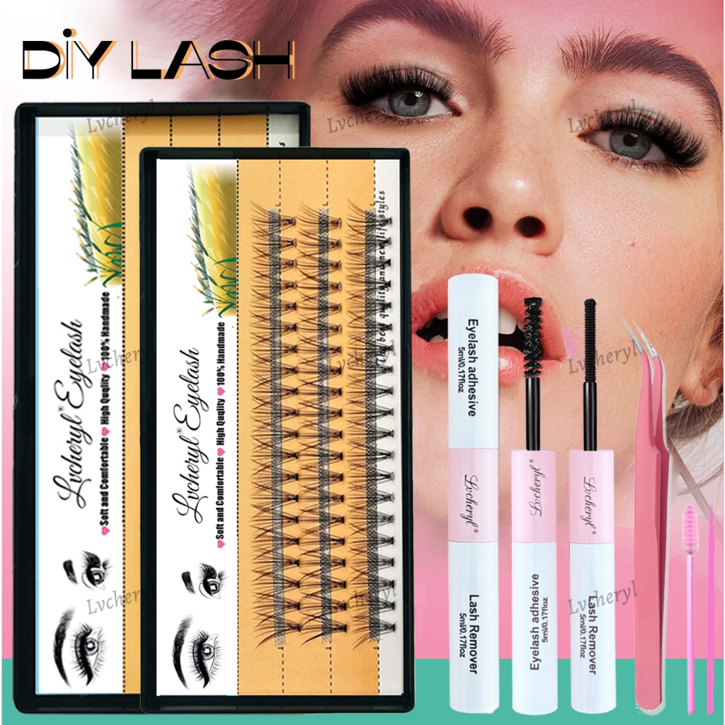 10D/20D/30D/40D Eyelash Extensions Kits With Glue&Remover 60 Cluster ...