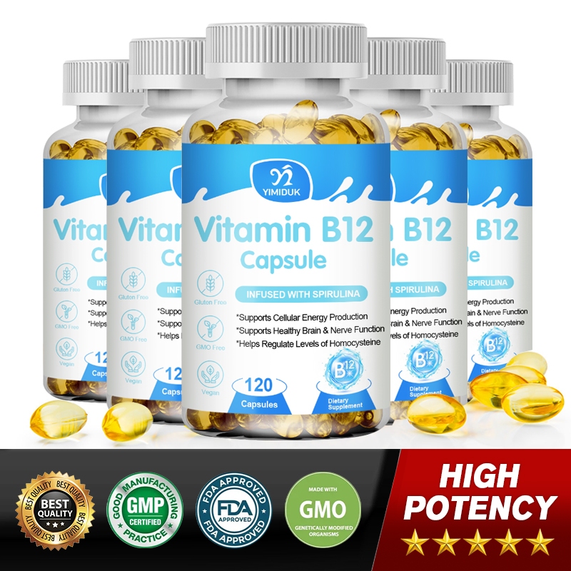 Vitamin B12 Capsules Supports Energy Metabolism Mood Nervous System ...