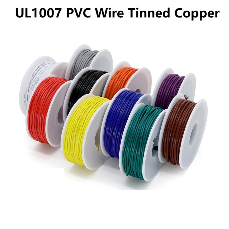 UL1007 Electric Wire In Roll 22/20/18/16AWG PVC Insulated Tinned Copper Cable LED Lamp Lighting ...