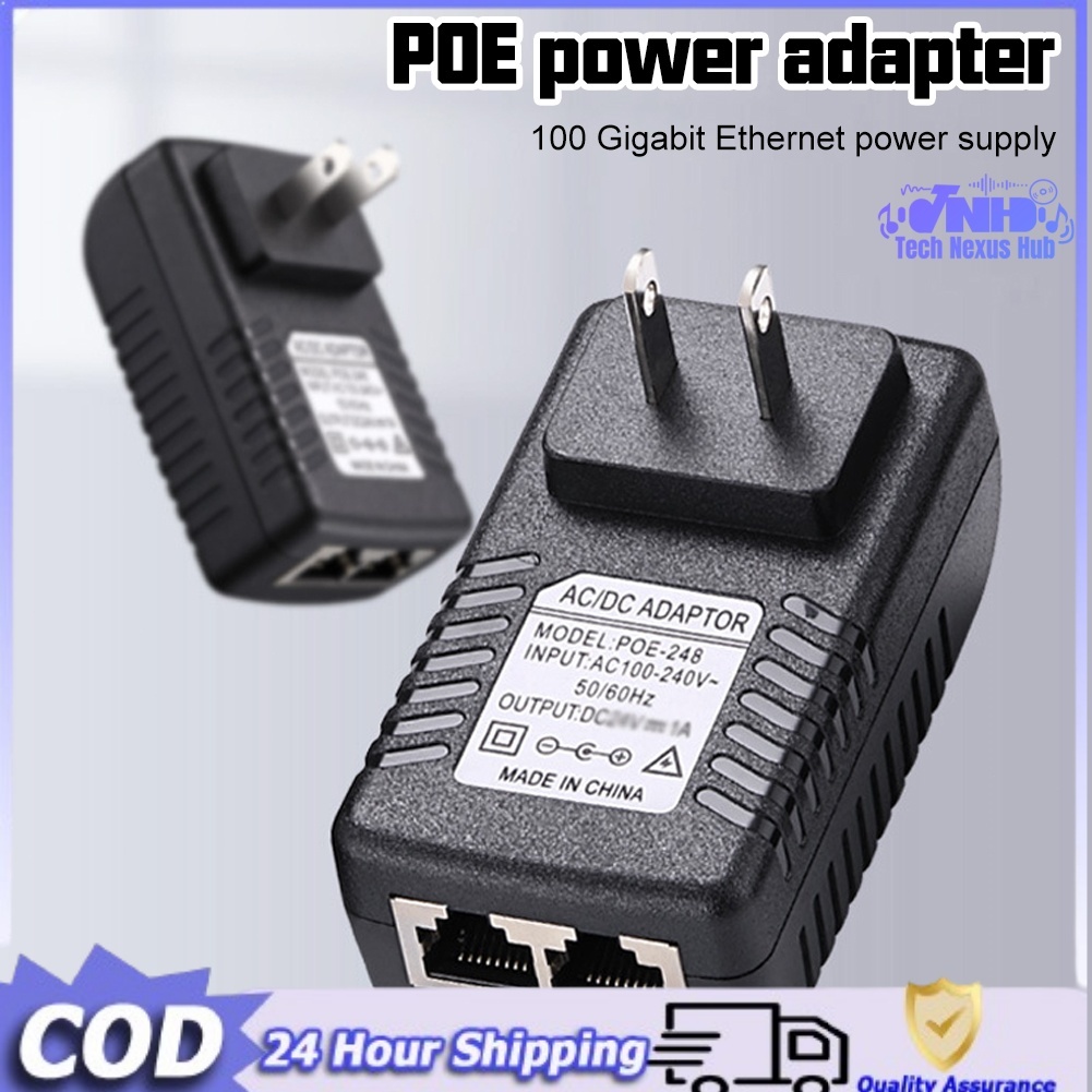 POE Adaptor AC 110V-240V to DC 24V 1A 48V 0.5A POE Injector Power ...