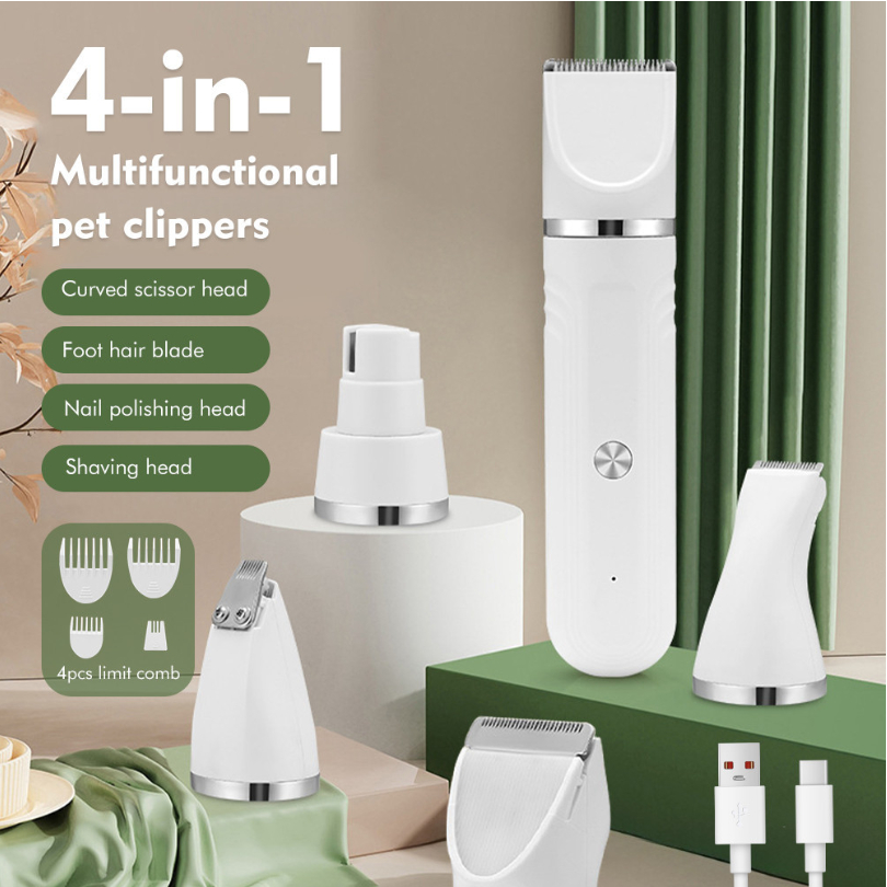 Pet electric Hair Trimmer Grooming machine Dog Cat Trimmer USB charging ...