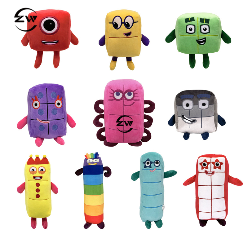 ZW Cute Cartoon Numberblocks Plush Doll Educational Stuffed Toys Number ...