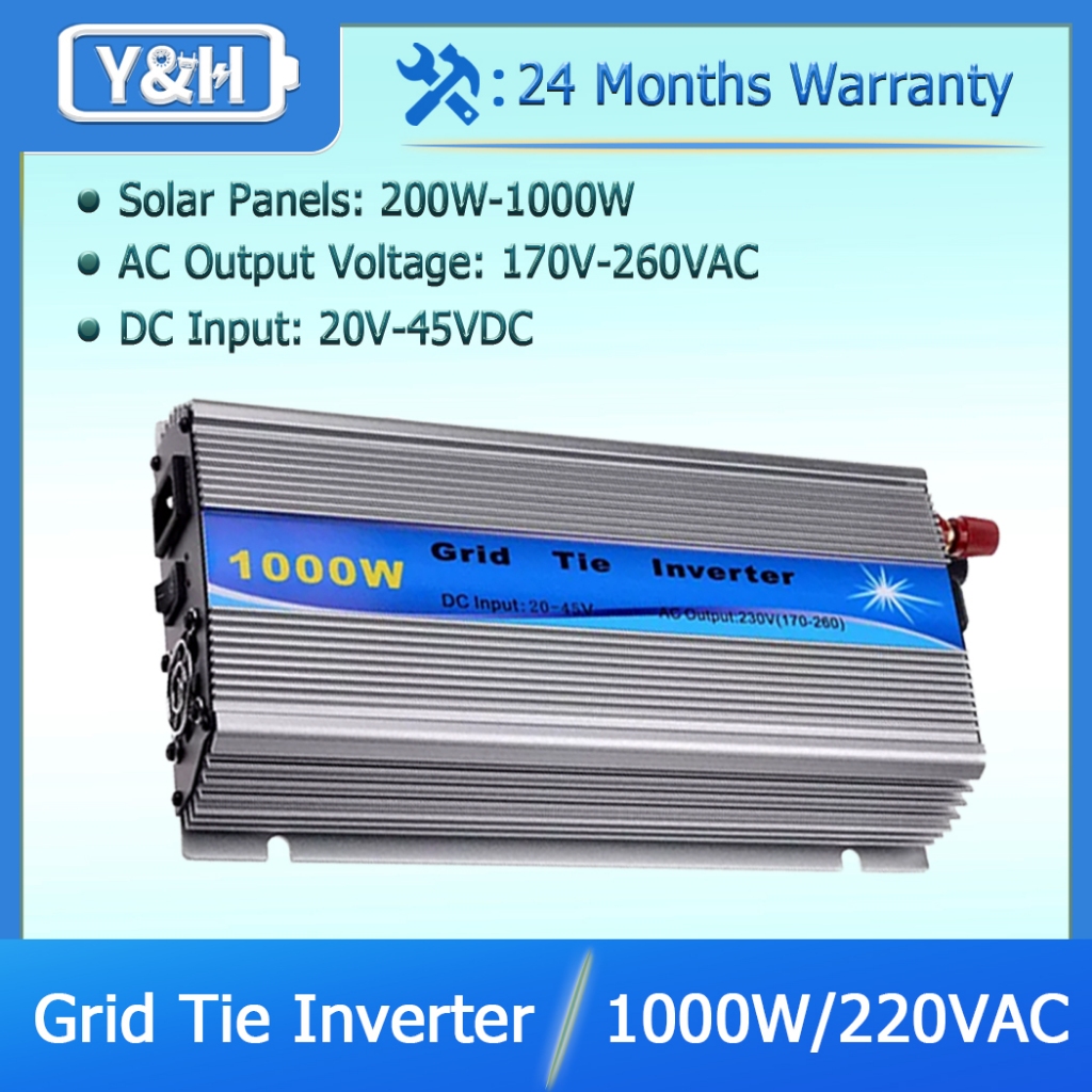 Y&H 1000W On Grid Tie Inverter w/MPPT Stackable DC20V-45V to AC190-260V ...