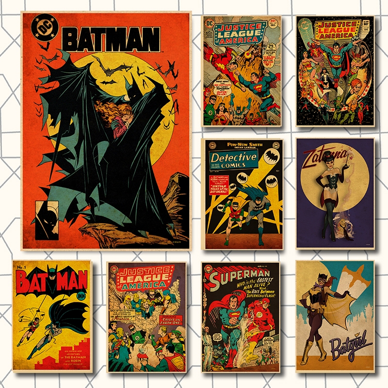 Classical DC Comic Posters Retro Kraft Paper Poster Painting Wall ...