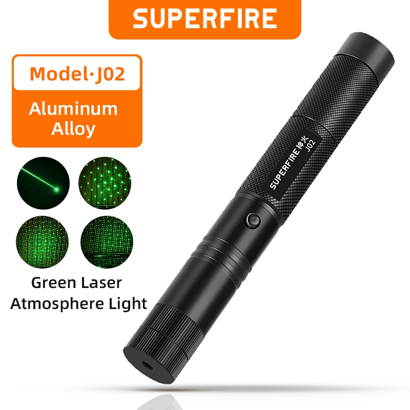 SUPERFIRE J02 Laser Pointer USB Rechargeable Flashlight 77g Portable ...