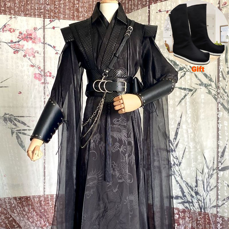 Men's Hanfu Cosplay: Moran's Black Swordsman Outfit and Chinese-Style ...