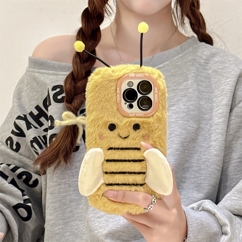 Plush Bee Iphone Case For iPhone 16 ProMax 15ProMax 15Plus 13 12 11 14 Case | Shopee Philippines