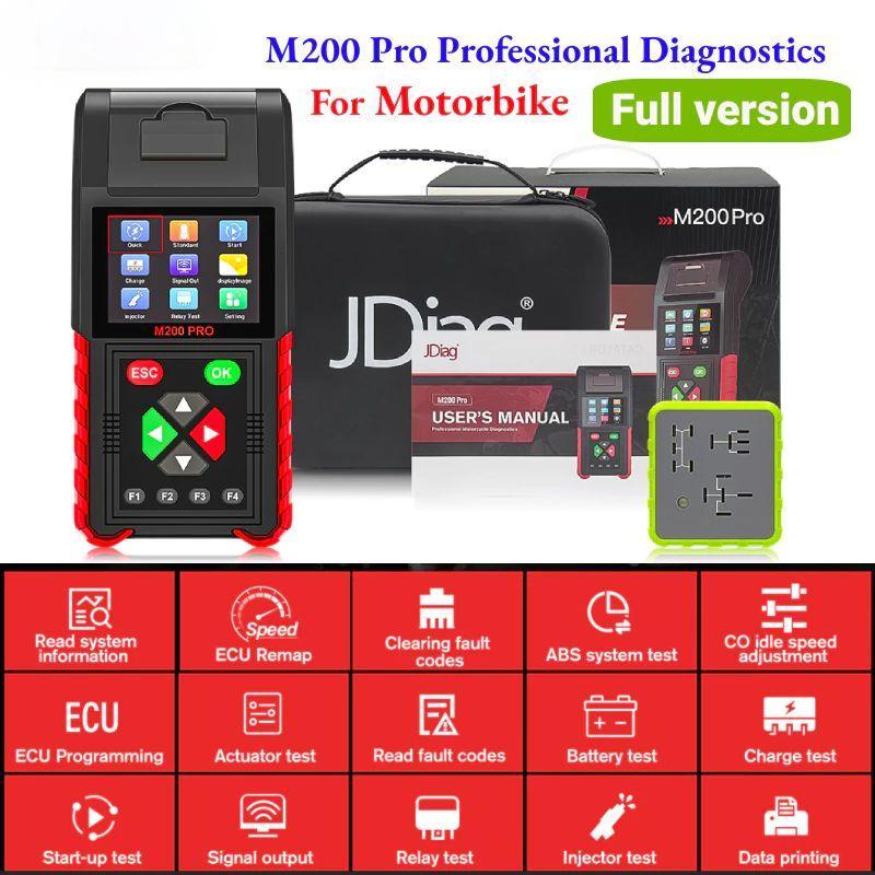 JDiag M200 Pro Motorcycle Motor Diagnostic Scanner for Honda ECU Remap ...