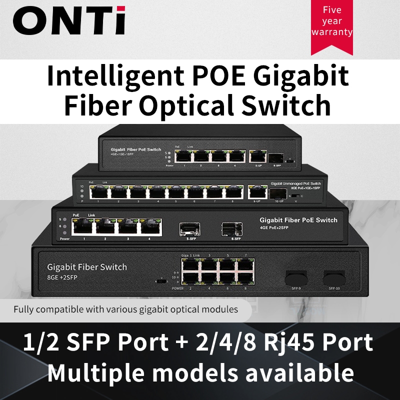 ONTi POE Power Supply Switch 5-Port /4-port / 8-port RJ45 Ports and 1/2 ...