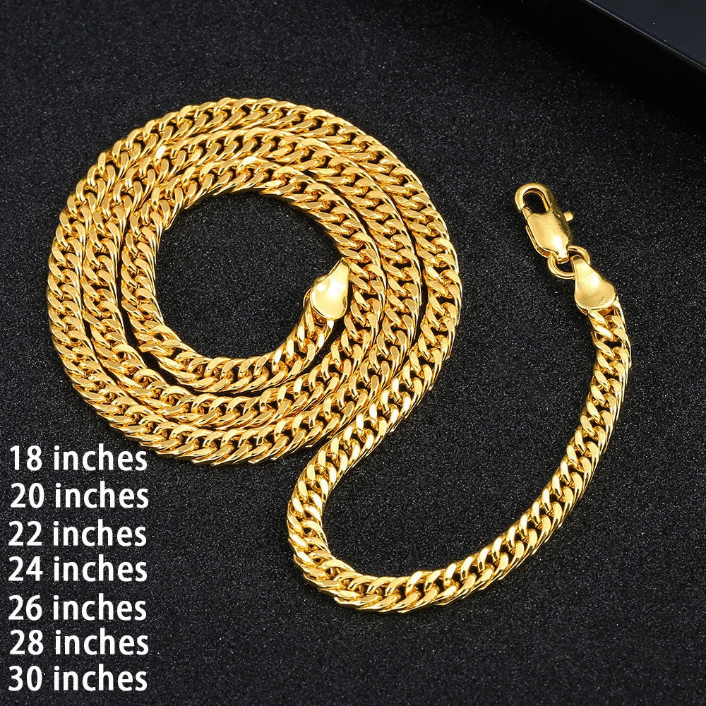 100% original pawn 18k Saudi gold pawnable 22 inches thick necklace 4mm ...