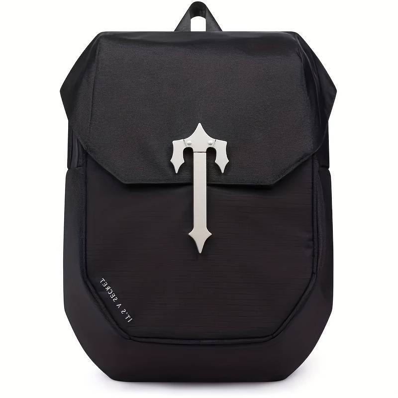 2024 New Trend Men Backpack Silver Metal Nylon Laptop Backpack Fits 14 ...