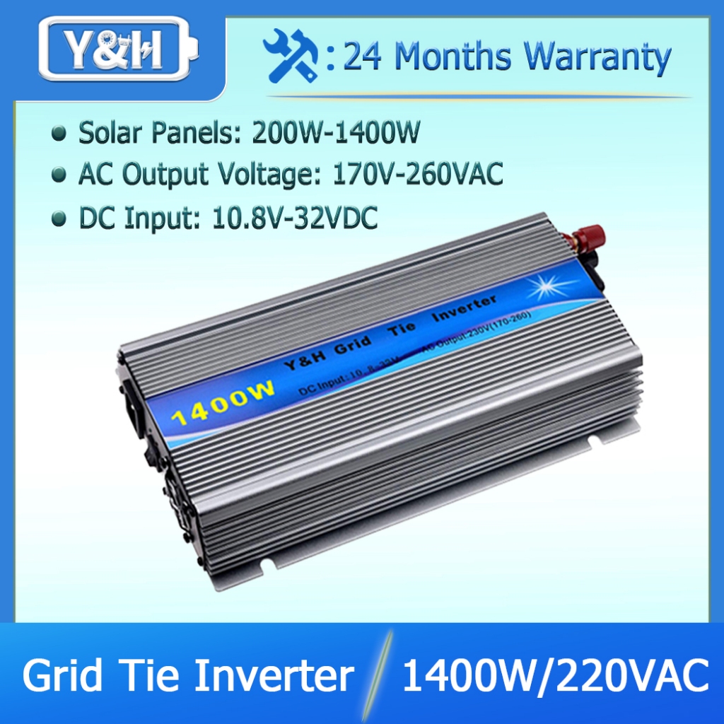 Y&H 1400W Grid Tie Inverter Stackable MPPT Pure Sine Wave DC10.8-30V ...