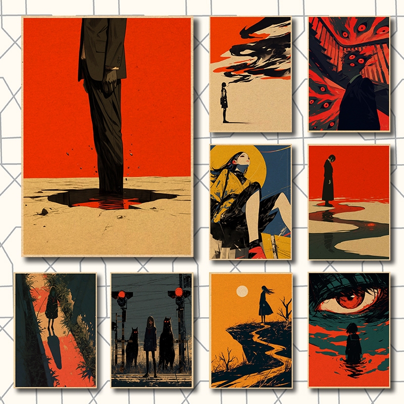 Damage Style Anime Posters Retro Kraft Paper Poster Painting Wall ...