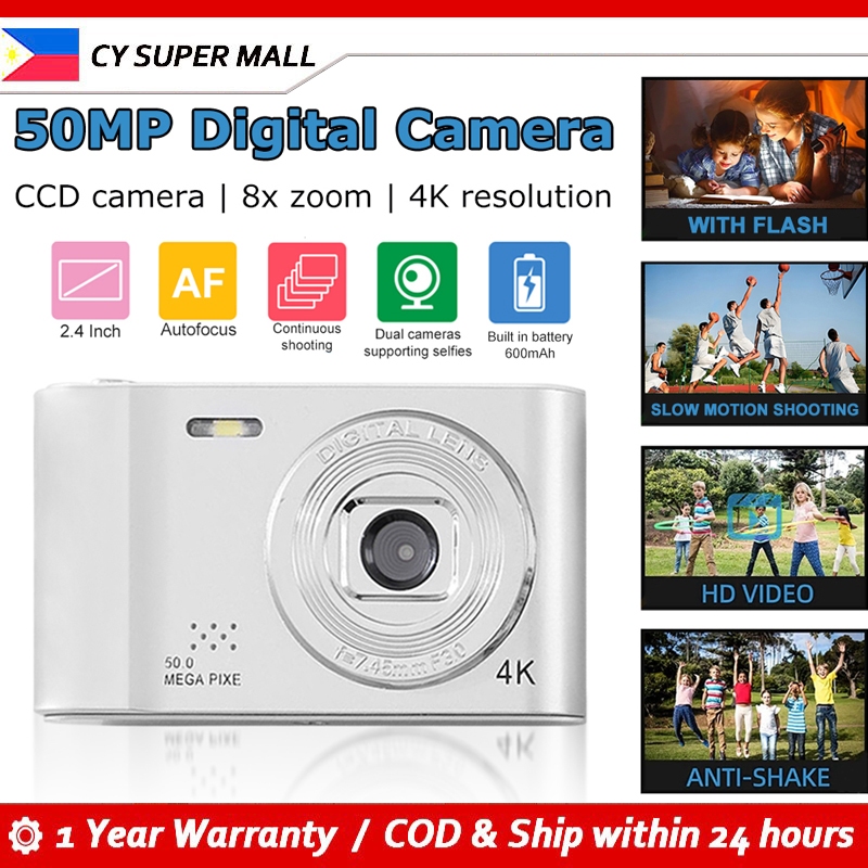 4K Kids Digital Camera Mini Autofocus Camera for Photography HD 50MP ...