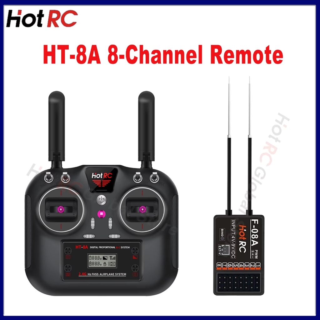 HOTRC Hot RC HT-8A HT8A 4.5-9V 2.4Ghz 8CH PWM FHSS Transmitter Left ...