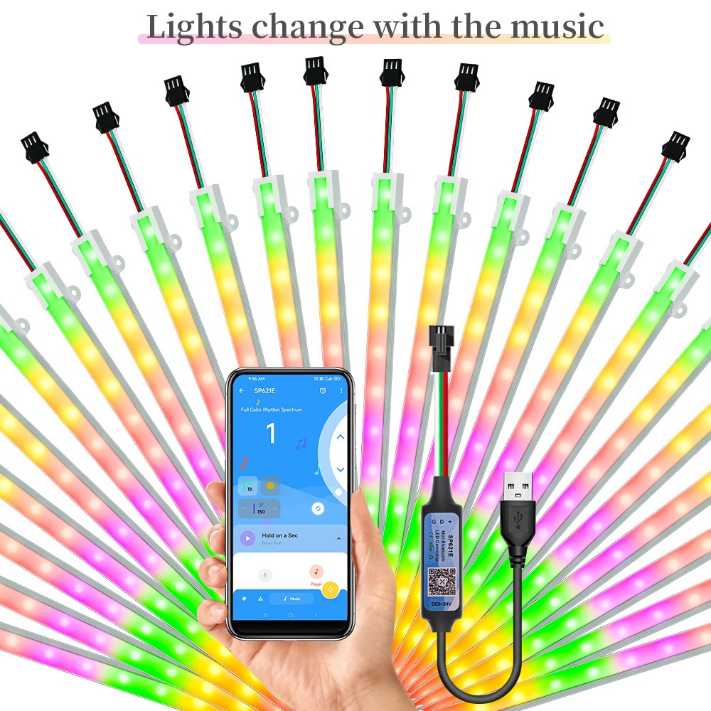 WS2812B Aluminium Shell PC Cover RGB LED Strip Bar Light Individually ...