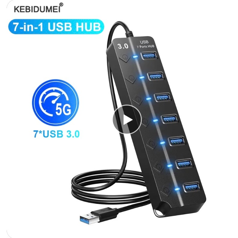 7-IN-1 USB 3.0 HUB 5Gbps High Speed USB Docking Station Extender USB ...