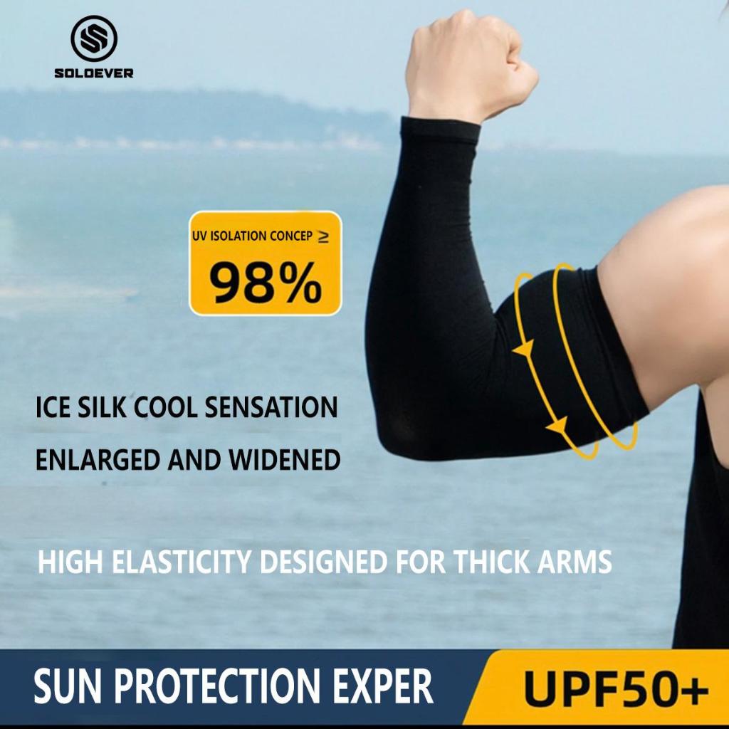 Soloever Plus Size UV Solar Arm Sleeves Men Cycling Cool Muff Summer ...