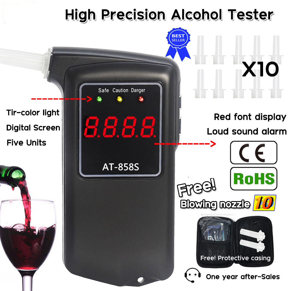 Alcohol tester breath analyzer alcohol Precision Alcohol Meter With 10 ...