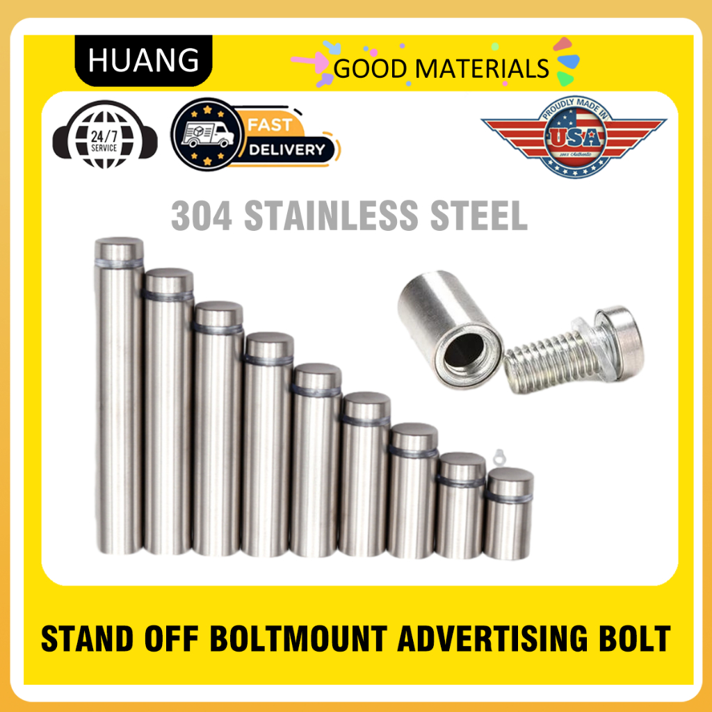 304 Stainless Steel Mount Sign Acrylic Signage Display Stand Off Bolts ...