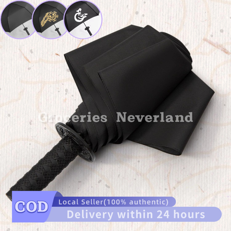 [COD]Outdoor Katana Umbrella Sword Blade Japanese Black Samurai Handle ...