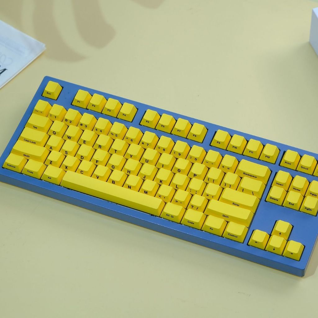 Yellow Side Engraved Keycaps PBT Dye-sub Cherry Profile Keycap Custom ...