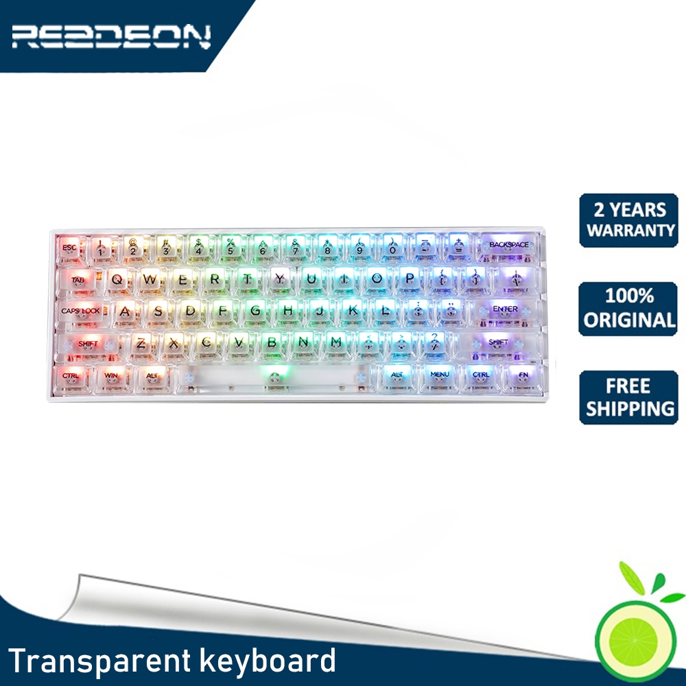 Readson Transparent keyboard 61-key transparent three-mode wireless ...