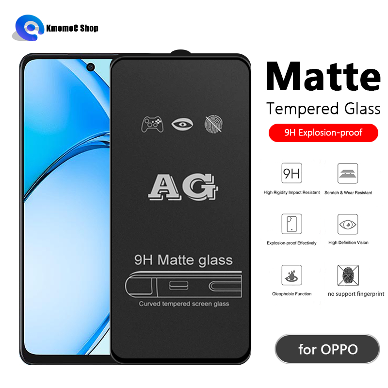 AG Anti-Fingerprint Matte Full Cover Tempered Glass OPPO A3 Pro A3x A60 A79 A38 A18 A1 A98 A78 ...