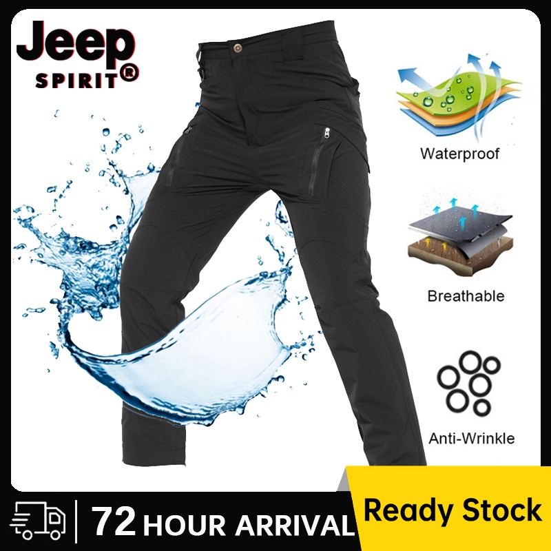 JEEP SPIRIT Men Tactical Cargo Pants in Black Waterproof Tactical Pants ...
