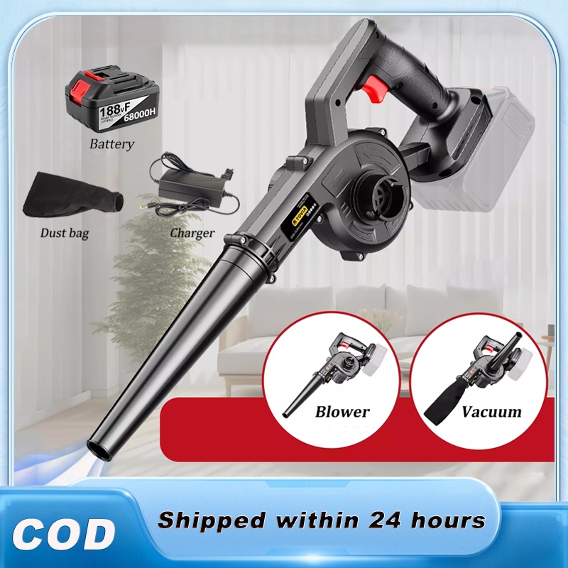 Cordless 1200W Air Blower Vacuum Cleaners Blowing Suction 2 in 1 ...
