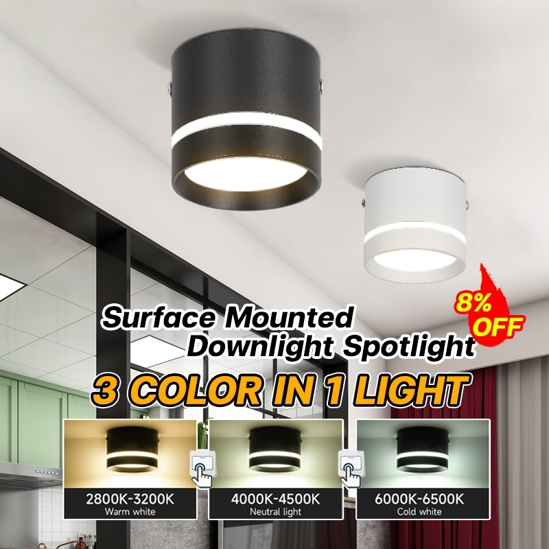 Led Surface Mounted Downlight Ceiling Light Tricolor Pinlight Spot ...