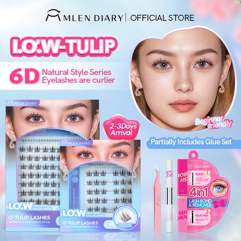 MLEN DIARY False Eyelashes High-capacity Natural Wispy Cluster Lashes ...