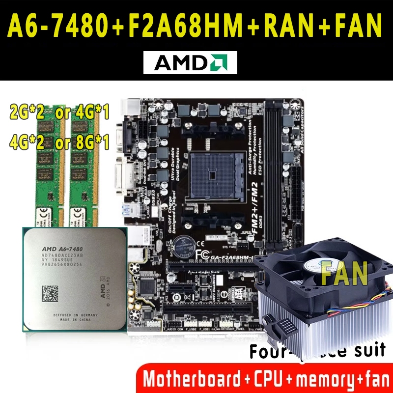 Gigabyte GA-F2A68HM-DS2 DDR3 4GB/8G 16G DDR3 Socket FM2 FM2+ F2A68HM ...