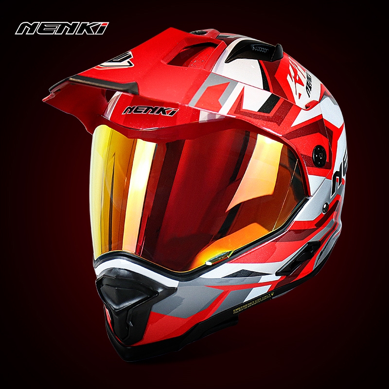 NENKI HELMET THERA RED NK-313 FULL FACE MOTOCROSS OFF ROAD FIBERGLASS ...