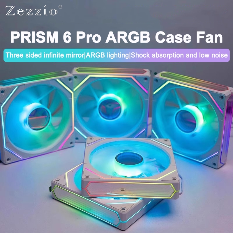 Zezzio PRISM 6 PRO 120mm ARGB Case Fan PWM Temperature Control 5V 3PIN ...