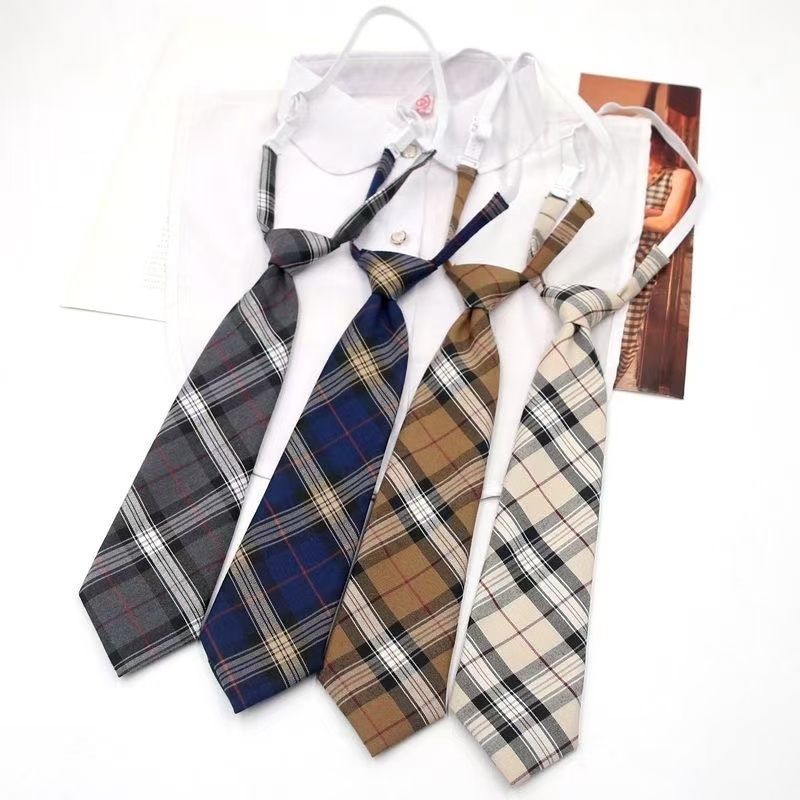 British Style Causal Plaid Tie neck tie student college ties Rubber Bow ...